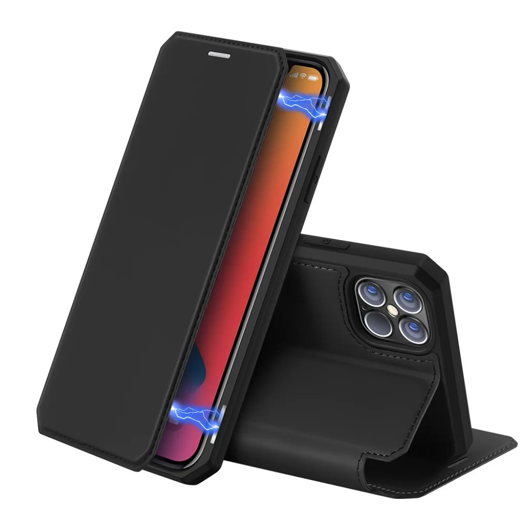 iPhone 12 Pro MAX Dux Ducis Skin X fliptok fekete