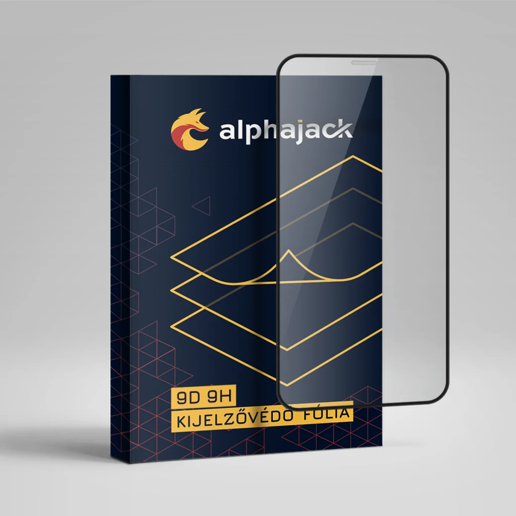 iPhone 7/8/SE 2020/SE 2022 9D 9H üvegfólia fekete kerettel Alphajack
