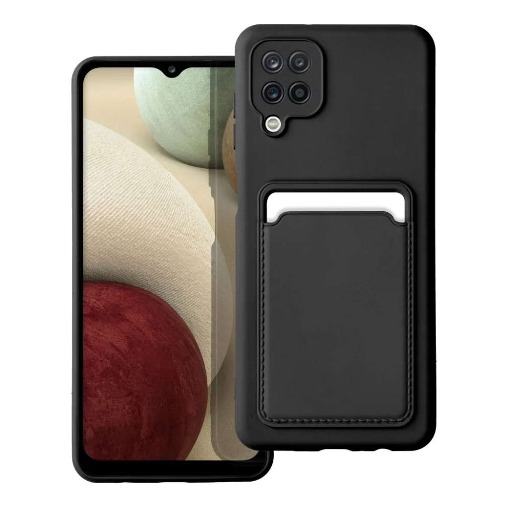 Samsung Galaxy A12 Forcell Card tok kártya tárolóval fekete