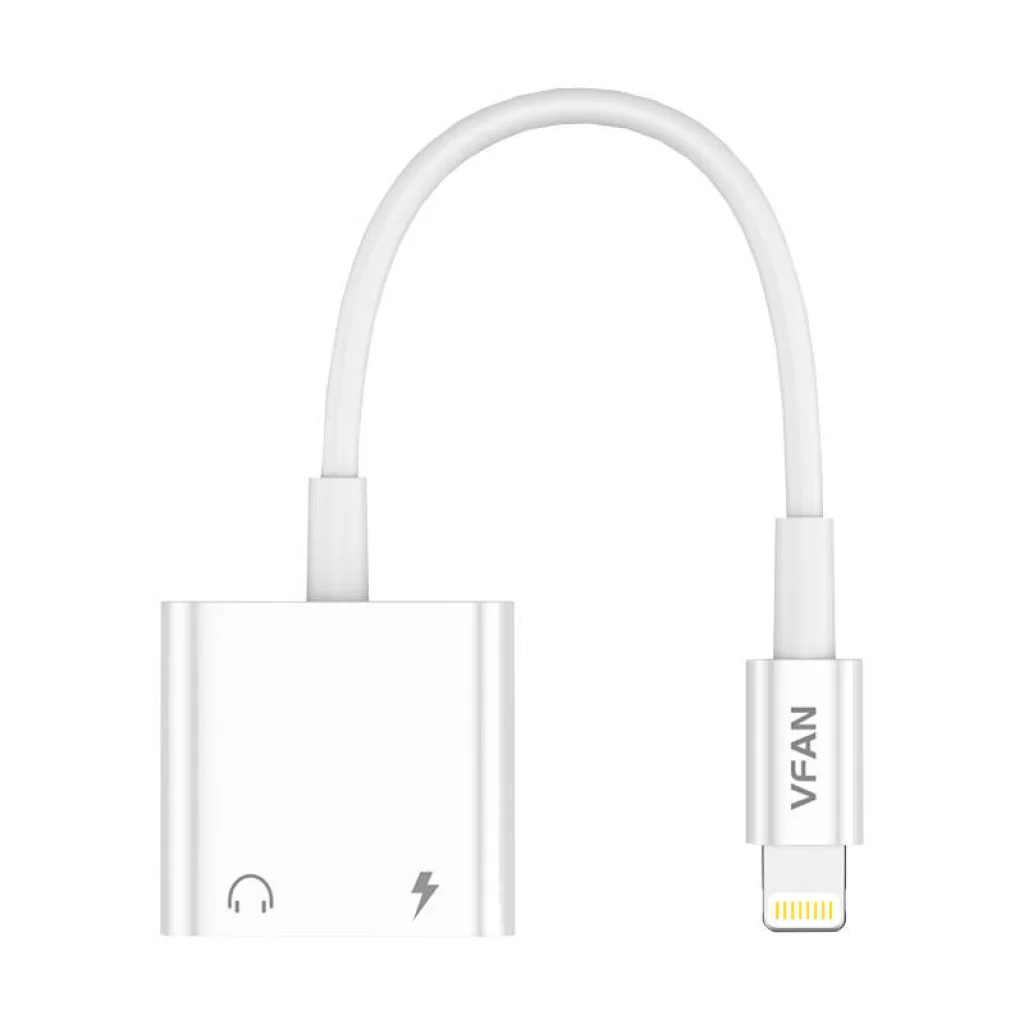 Vipfan L10 Lightning - Lightning + mini jack 3.5mm-es AUX kábel, 10cm