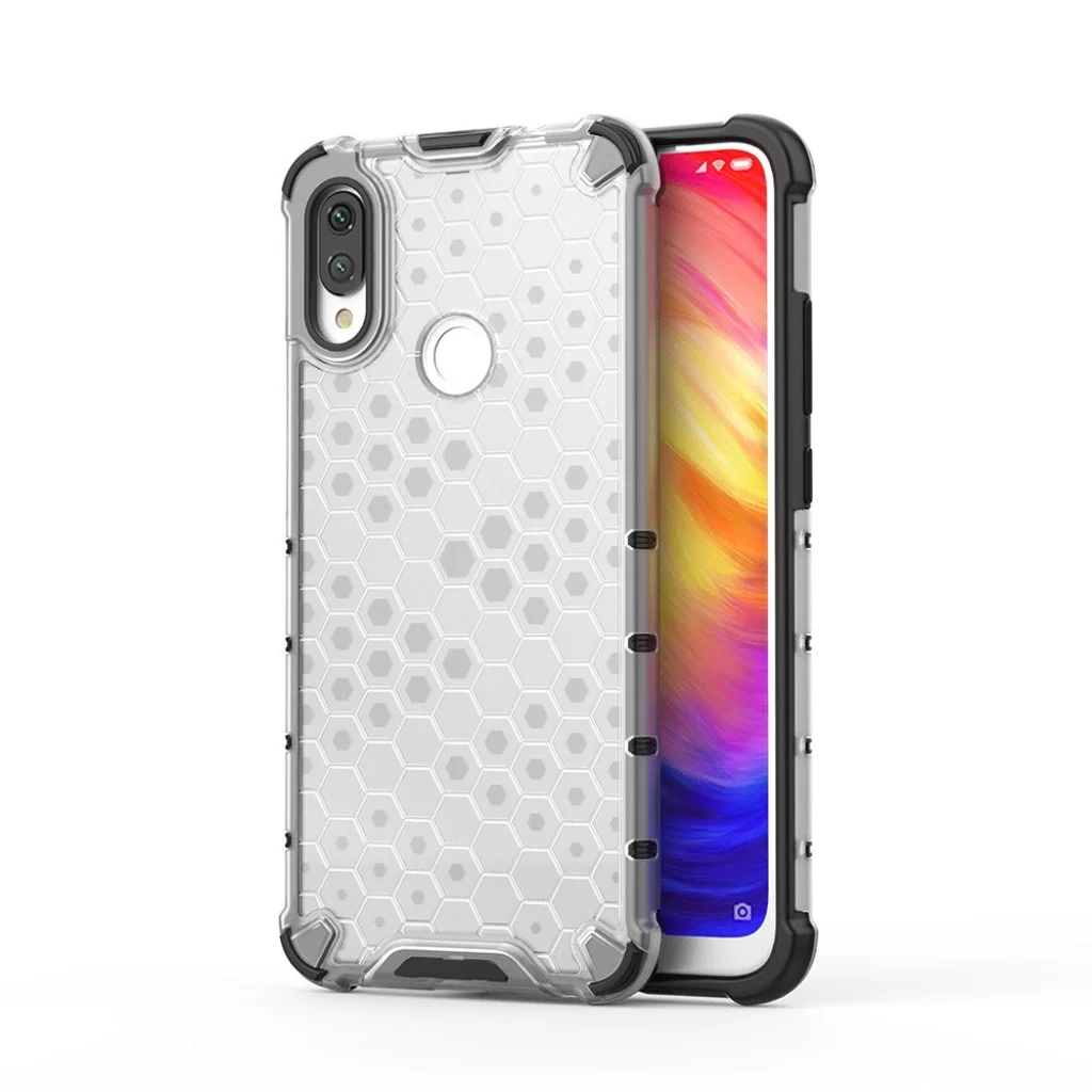 Honeycomb armor TPU tok Xiaomi Redmi Note 7 áttetsző