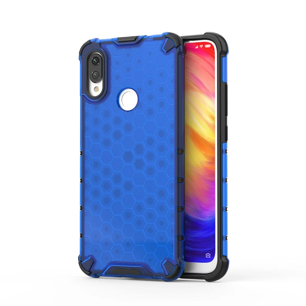 Honeycomb armor TPU tok Xiaomi Note Redmi Note 7 kék
